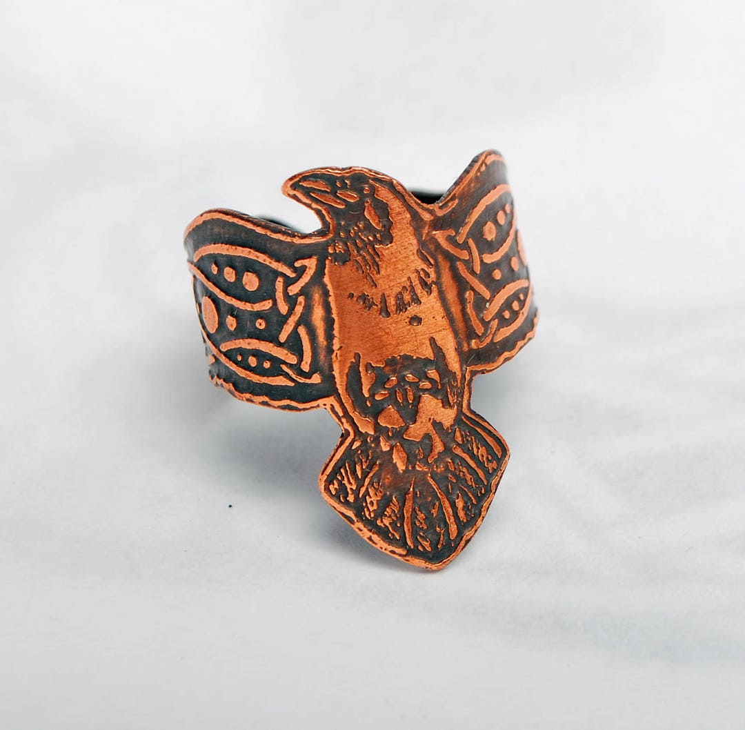 Copper Raven Ring, Celtic Ravens Jewellery, Wrap Around Raven, Corvid ...