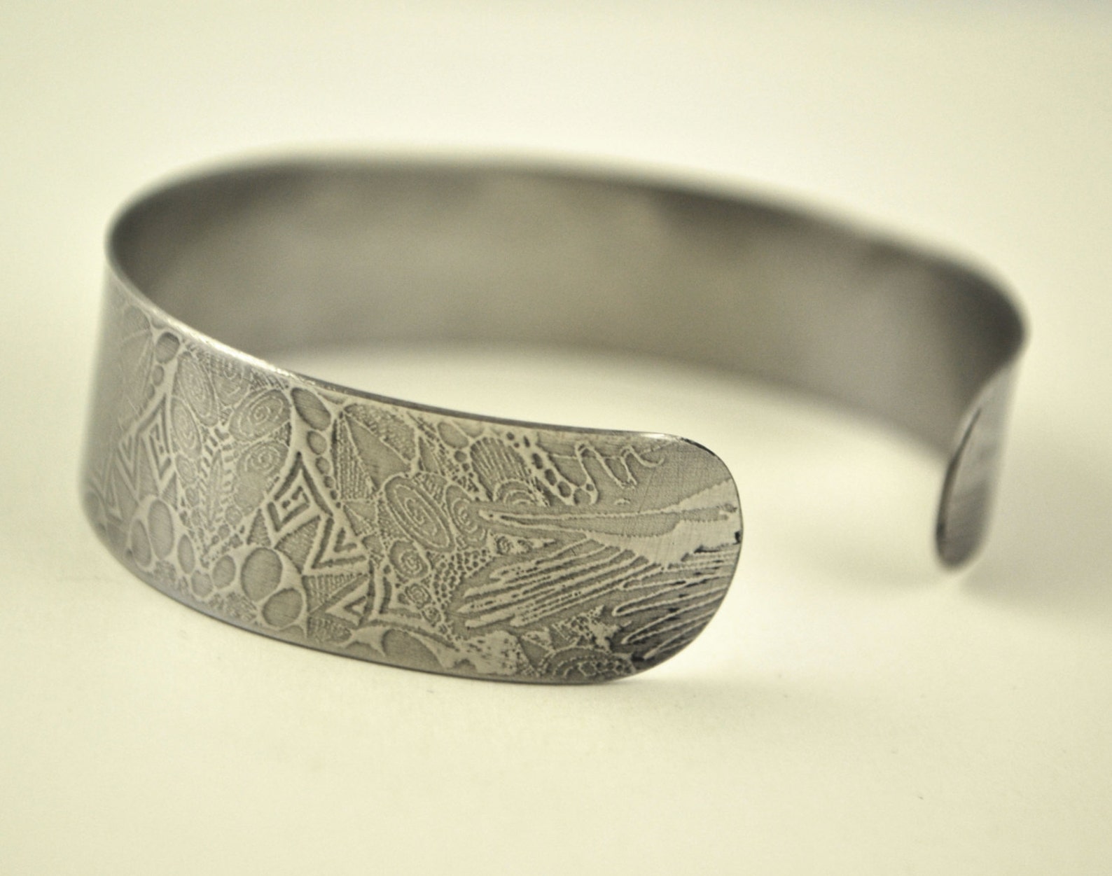 Slim Steel Raven Cuff Stainless Steel Bangle Medium Surgical - Etsy