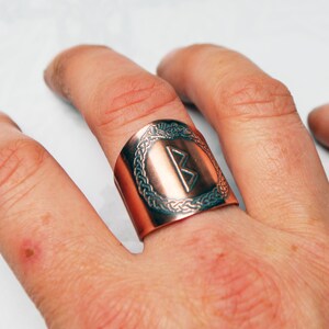 Copper Rune Rings, Viking Futhark Ring, Runes Shield Ring, Armour Ring ...