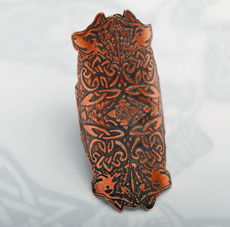 Copper Wolf Ring, Celtic Armour Jewellery, Celtic Knot, Wolf Ring ...