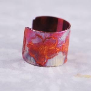 Copper Flower Earcuff, Coloured Copper Earcuff, Etched Earcuff - Etsy
