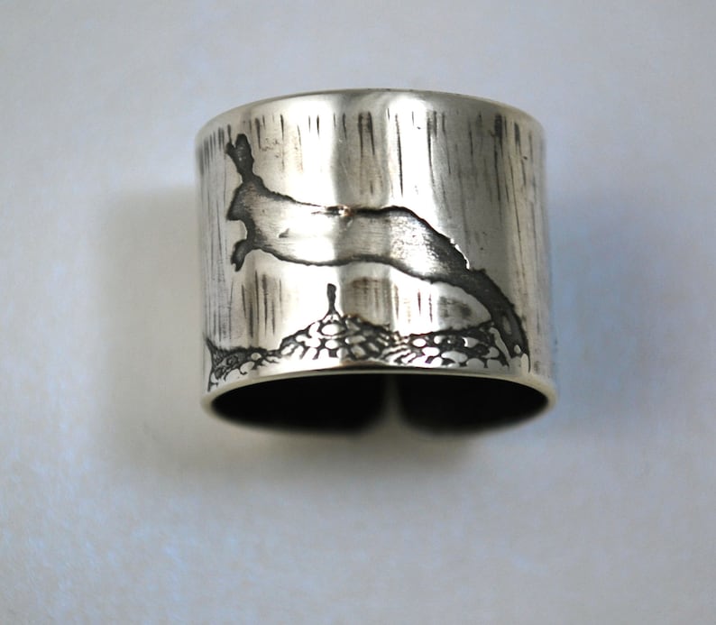 Adjustable Etched Silver Hare Ring Oxidised - Etsy