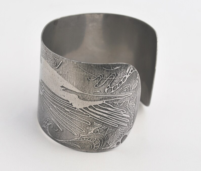 Steel Raven Cuff Stainless Steel Bangle Large Surgical Steel - Etsy UK