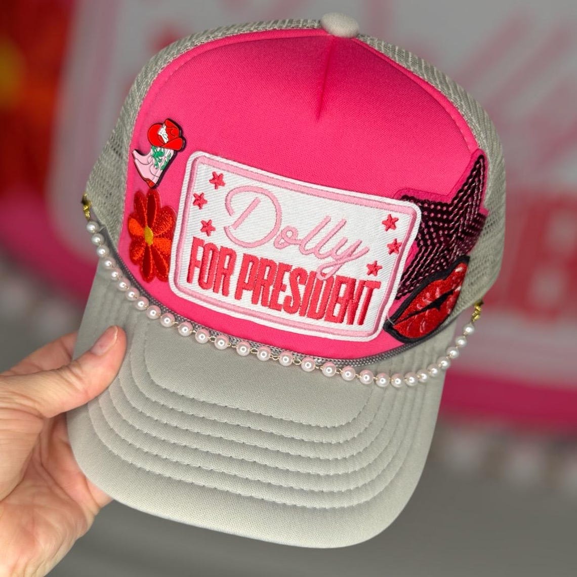 BEST SELLER! Dolly Trucker Hat Embroidered Patches Hat - Etsy