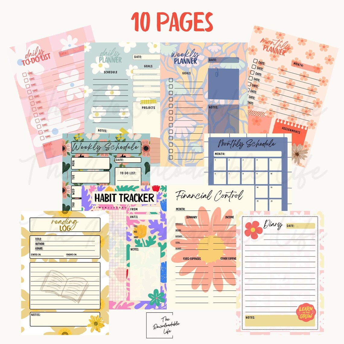 Floral Planner Digital Download - Etsy