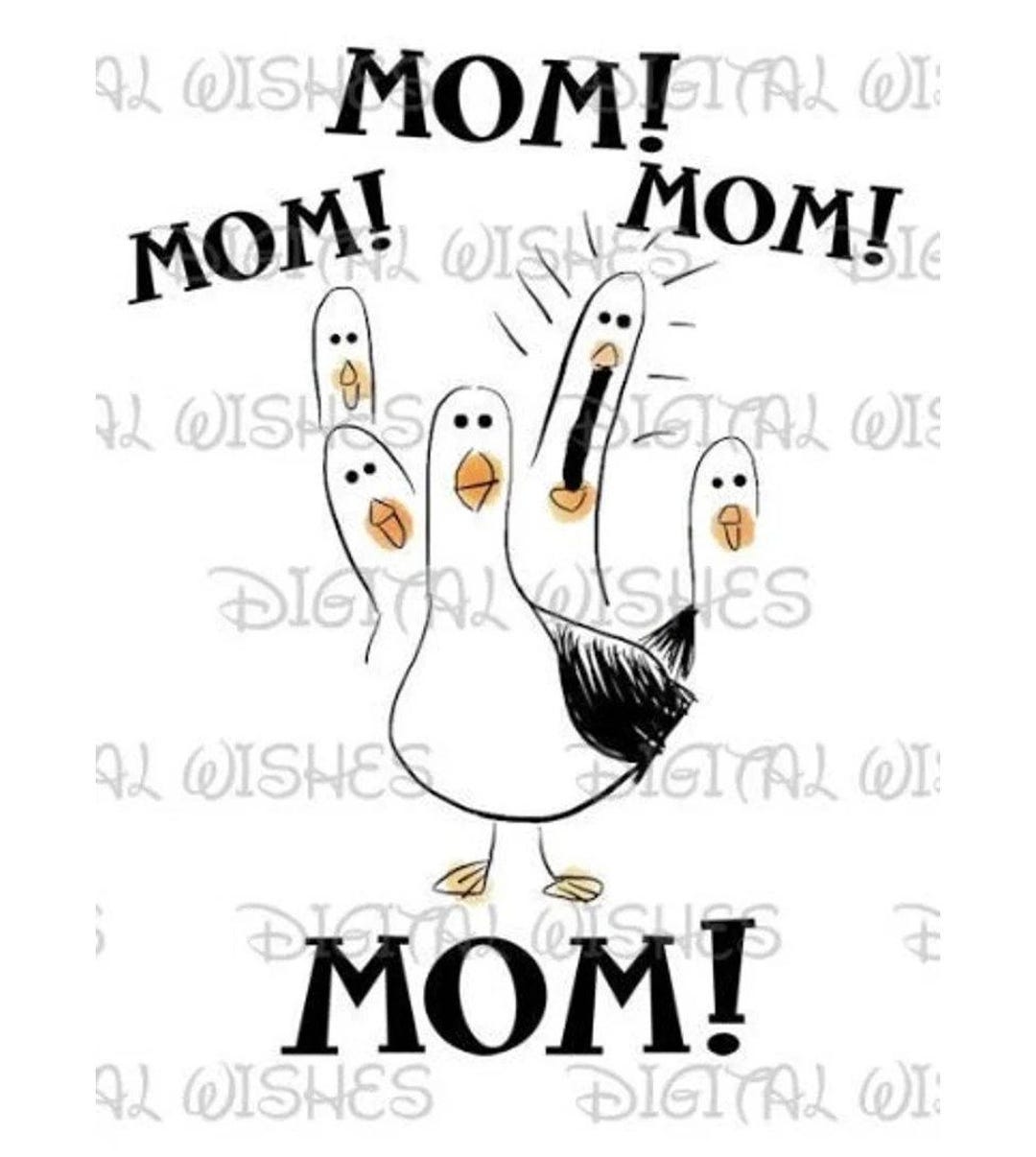 MOM Nemo Dory Seagulls Birds Digital Png File Sublimation Decal for T ...