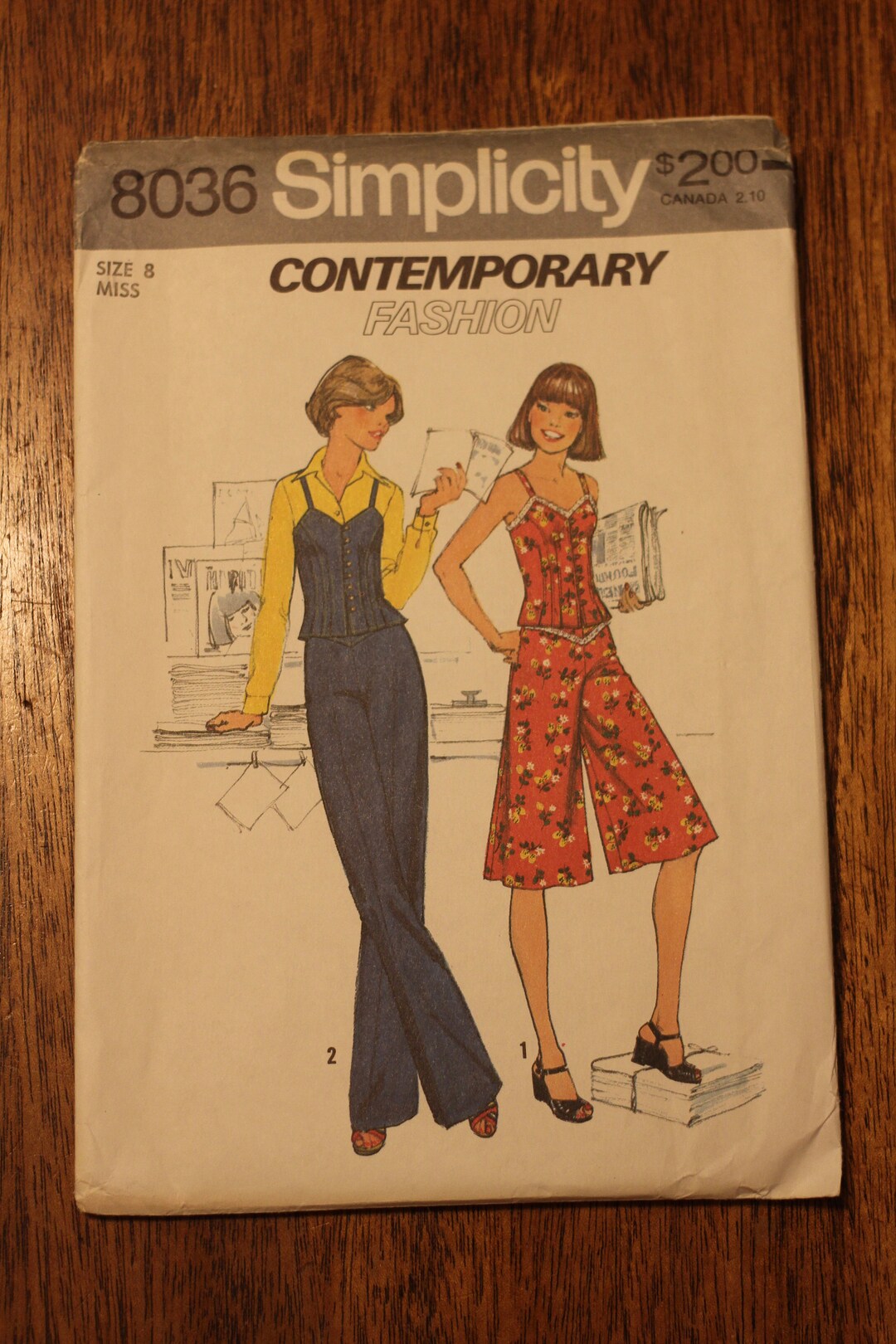 70's Vintage Simplicity 8036 Sewing Pattern 2 Piece Matching Set Size 8 Miss - Etsy