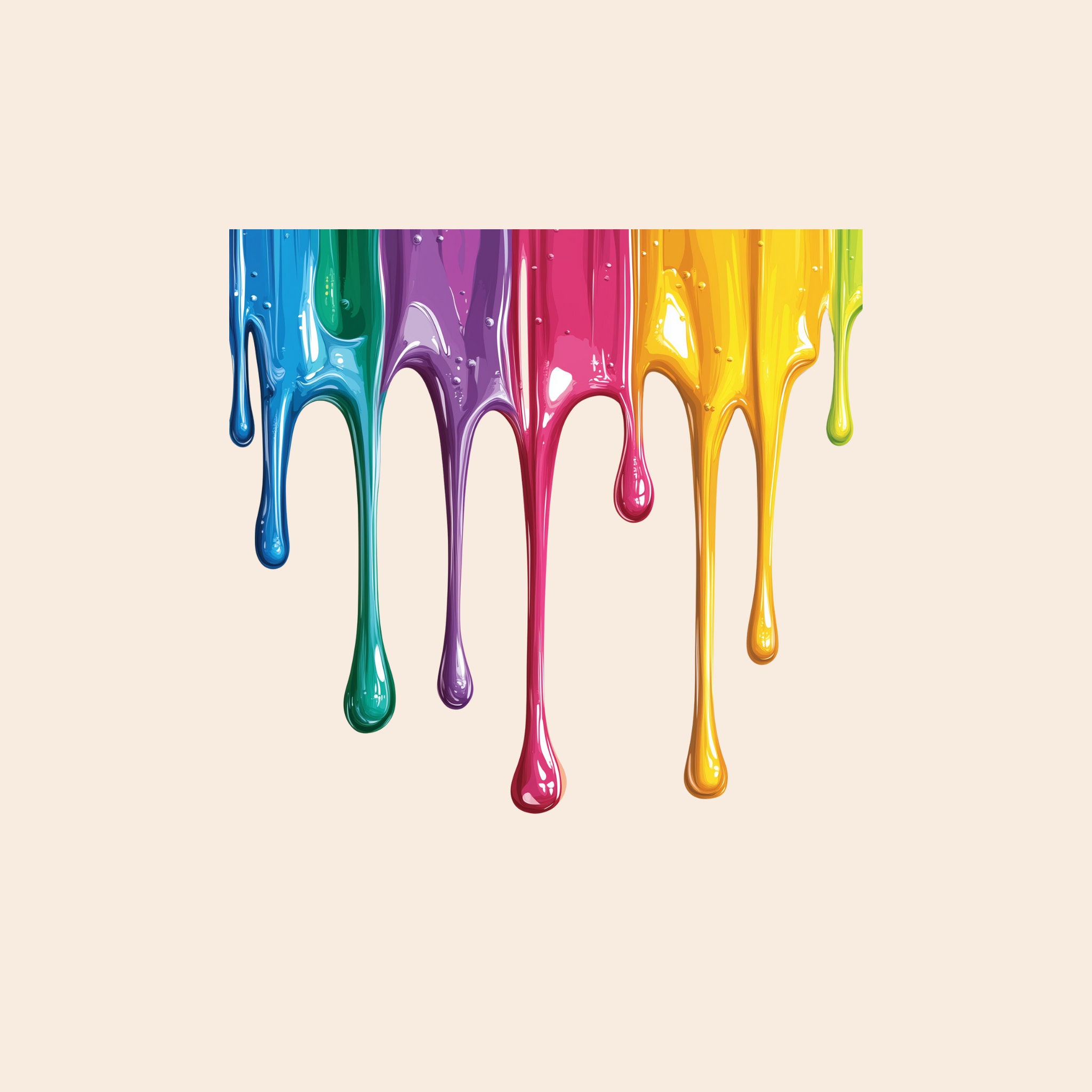 Rainbow Watercolor Drips Clipart, Colorful Dripping Border, Watercolor ...