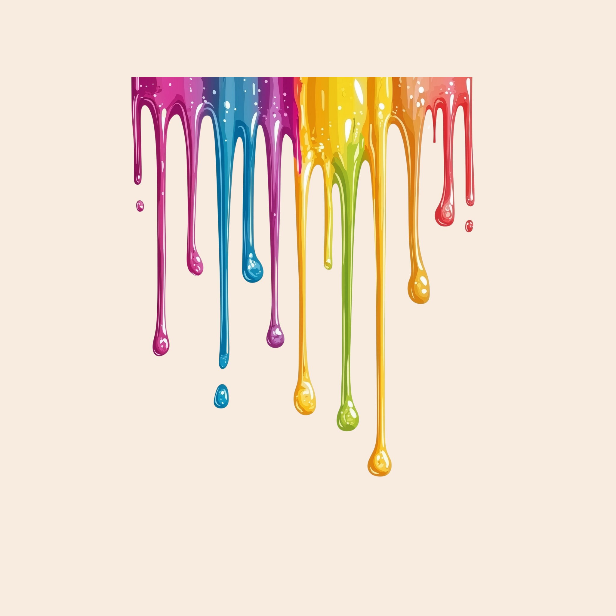 Rainbow Watercolor Drips Clipart, Colorful Dripping Border, Watercolor ...