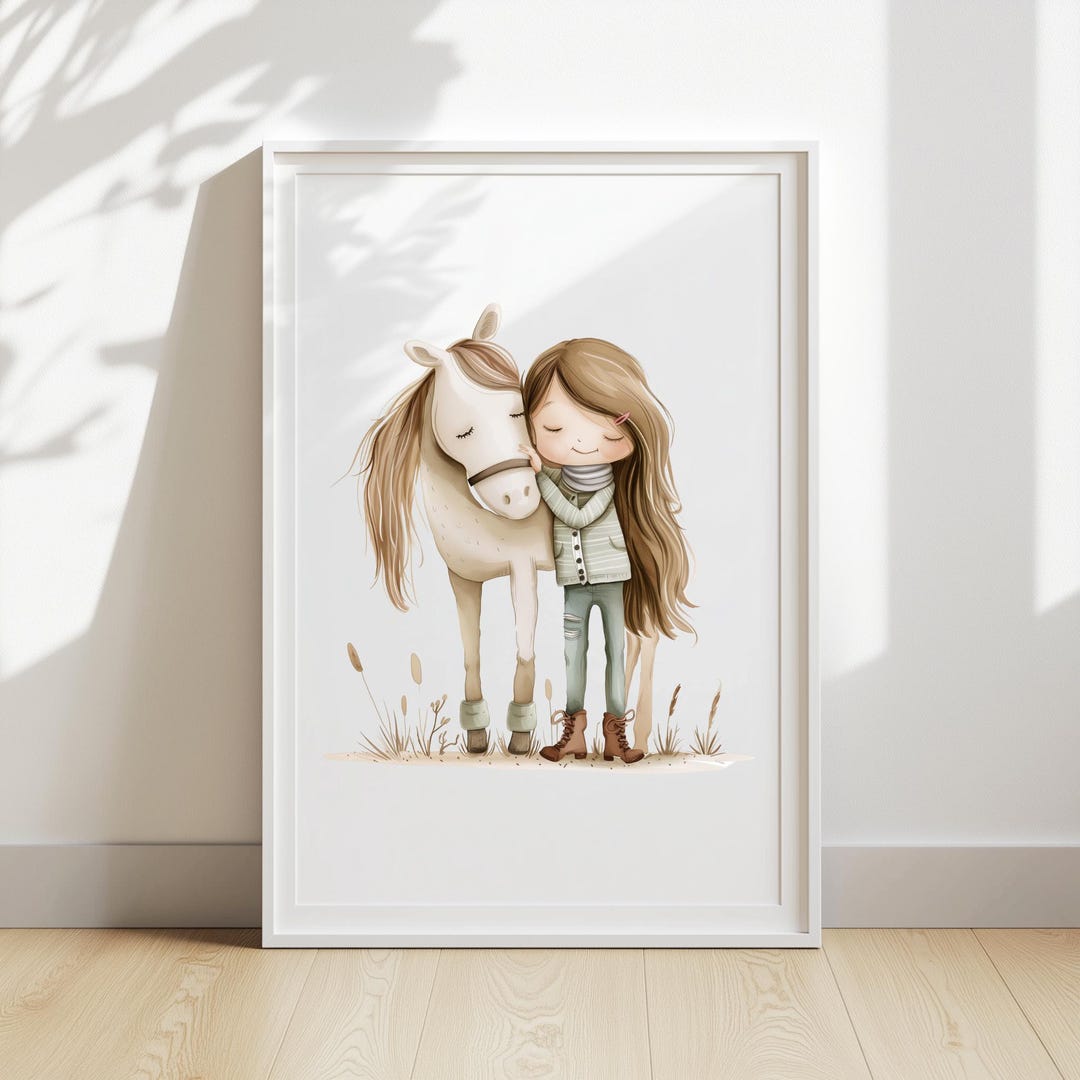 Cute Girl Wall Art, Printable Nursery Decor, Digital Download ...