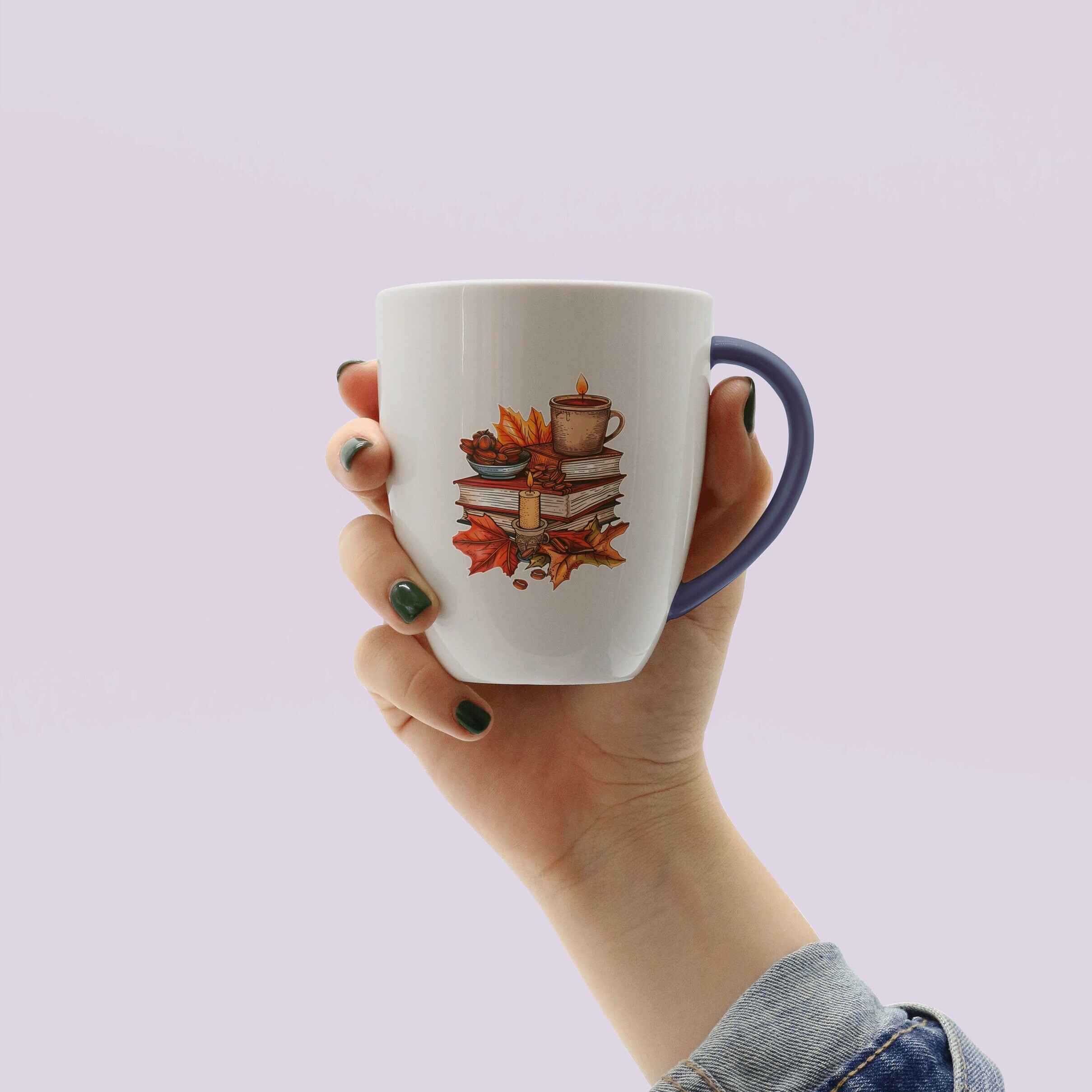 Digital Sticker Cozy Autumn Bundle PNG, Books and Coffee PNG, Hello ...