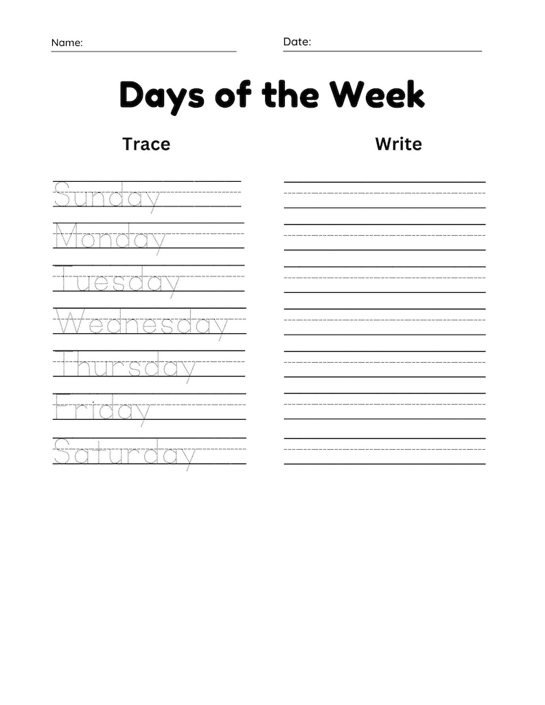 Months of the Year & Days of the Week Trace and Write Workbook Kids ...