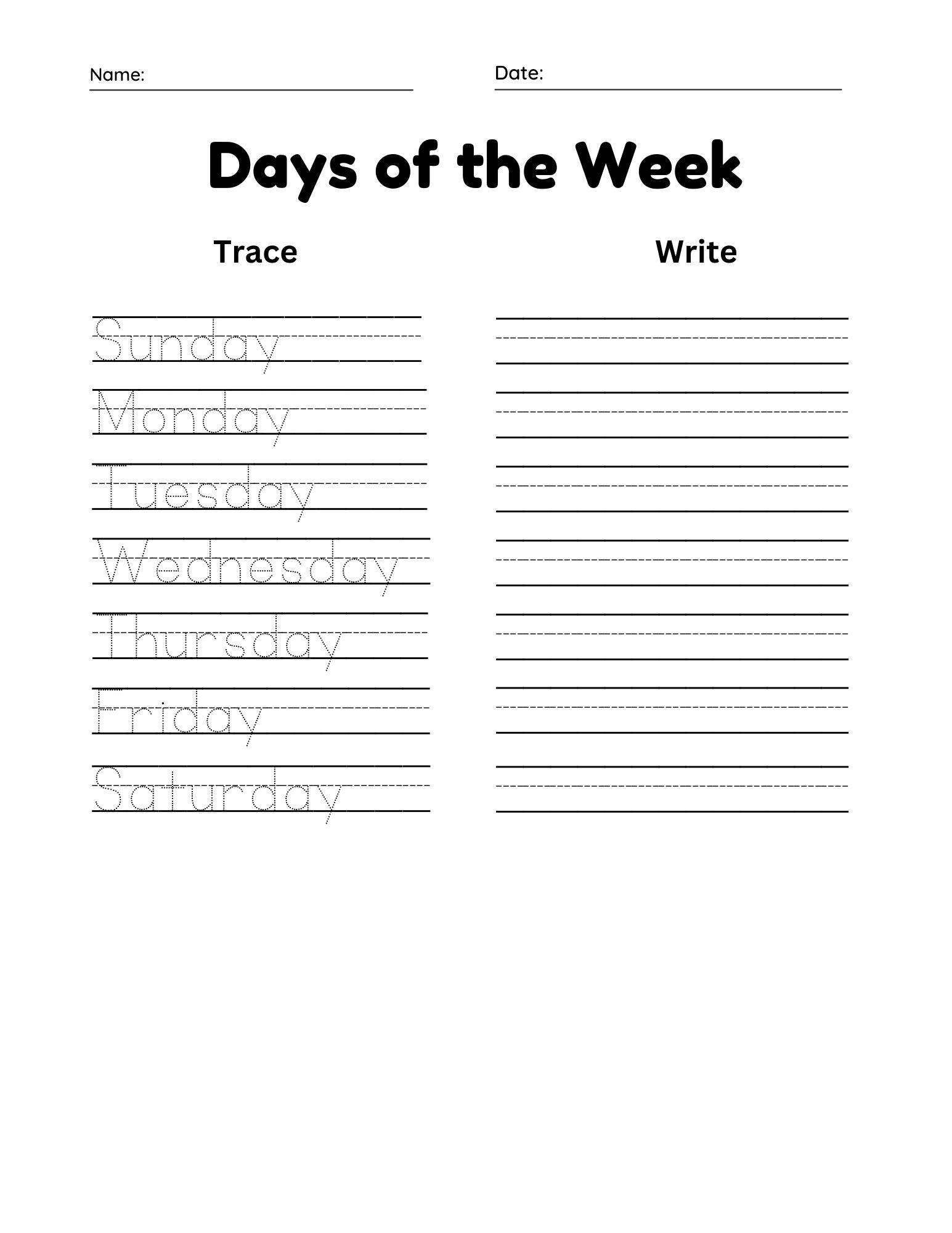 Months of the Year & Days of the Week Trace and Write Workbook | Kids ...