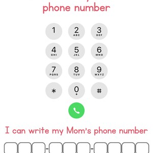 Editable Kids Safety Important Info Writing Practice | Learn to Write ...