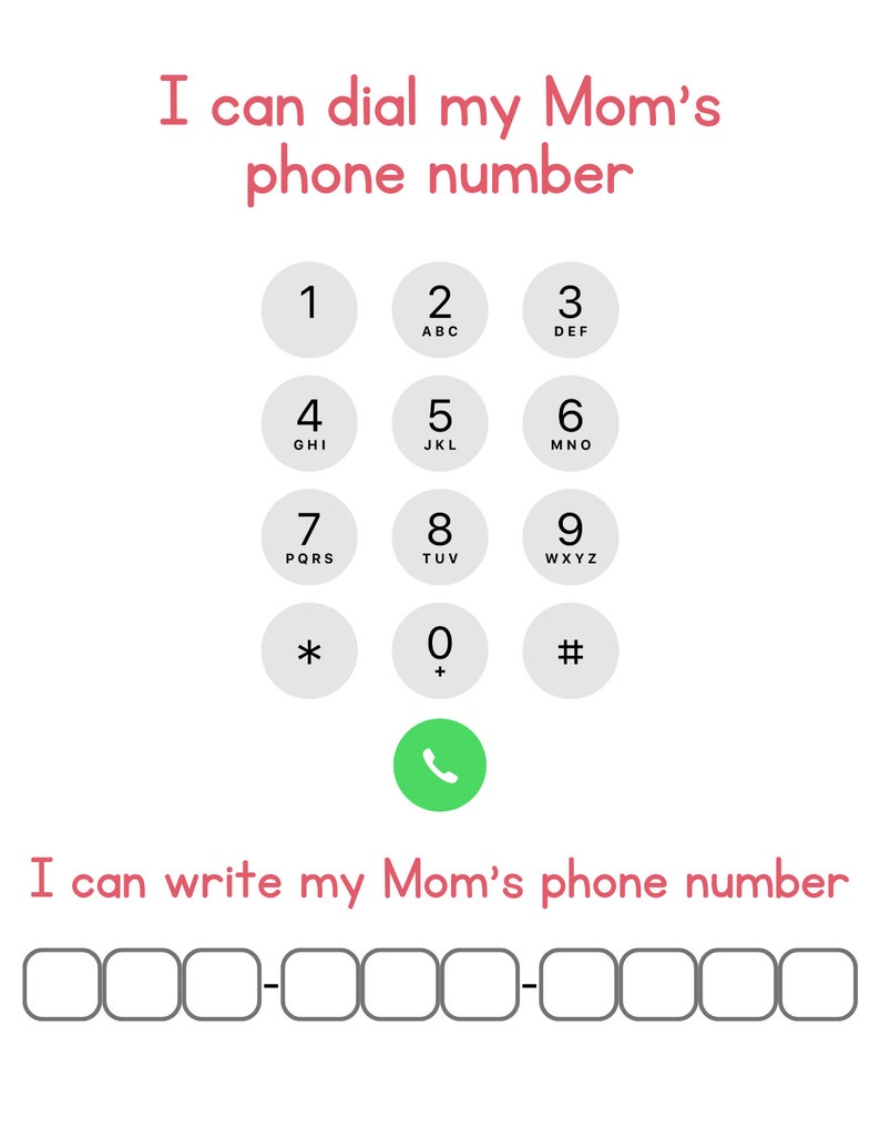 Editable Kids Safety Important Info Writing Practice | Learn to Write ...