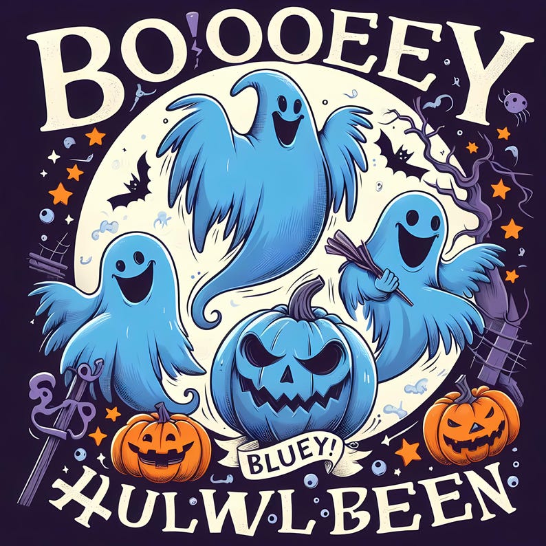 Booey Bluey Halloween Clipart PNG SVG PDF Eps Dxf Files for Custom ...