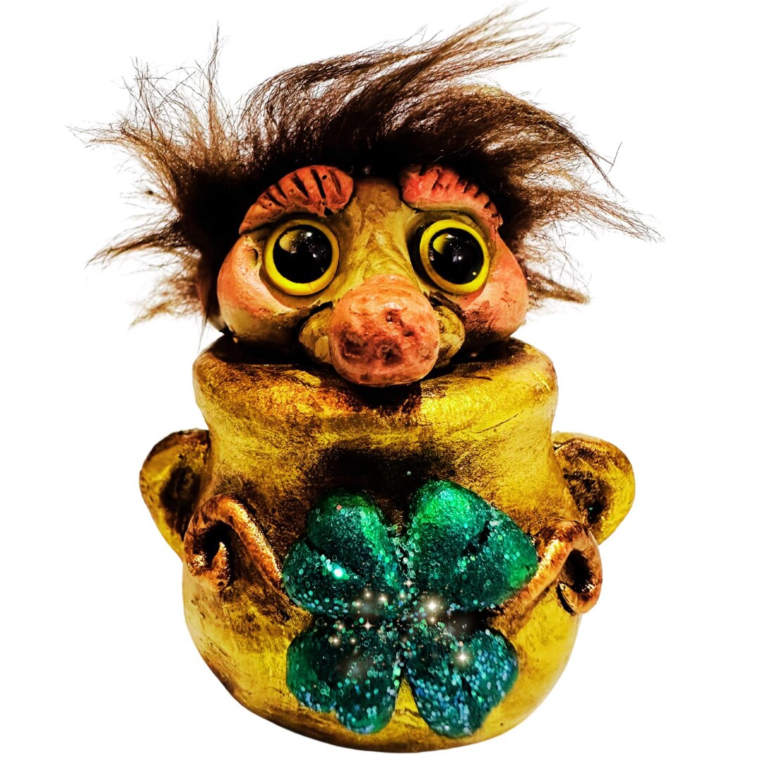Troll Chawwi pot of Gold of Fortune Magical Beings Collectibles Troll ...