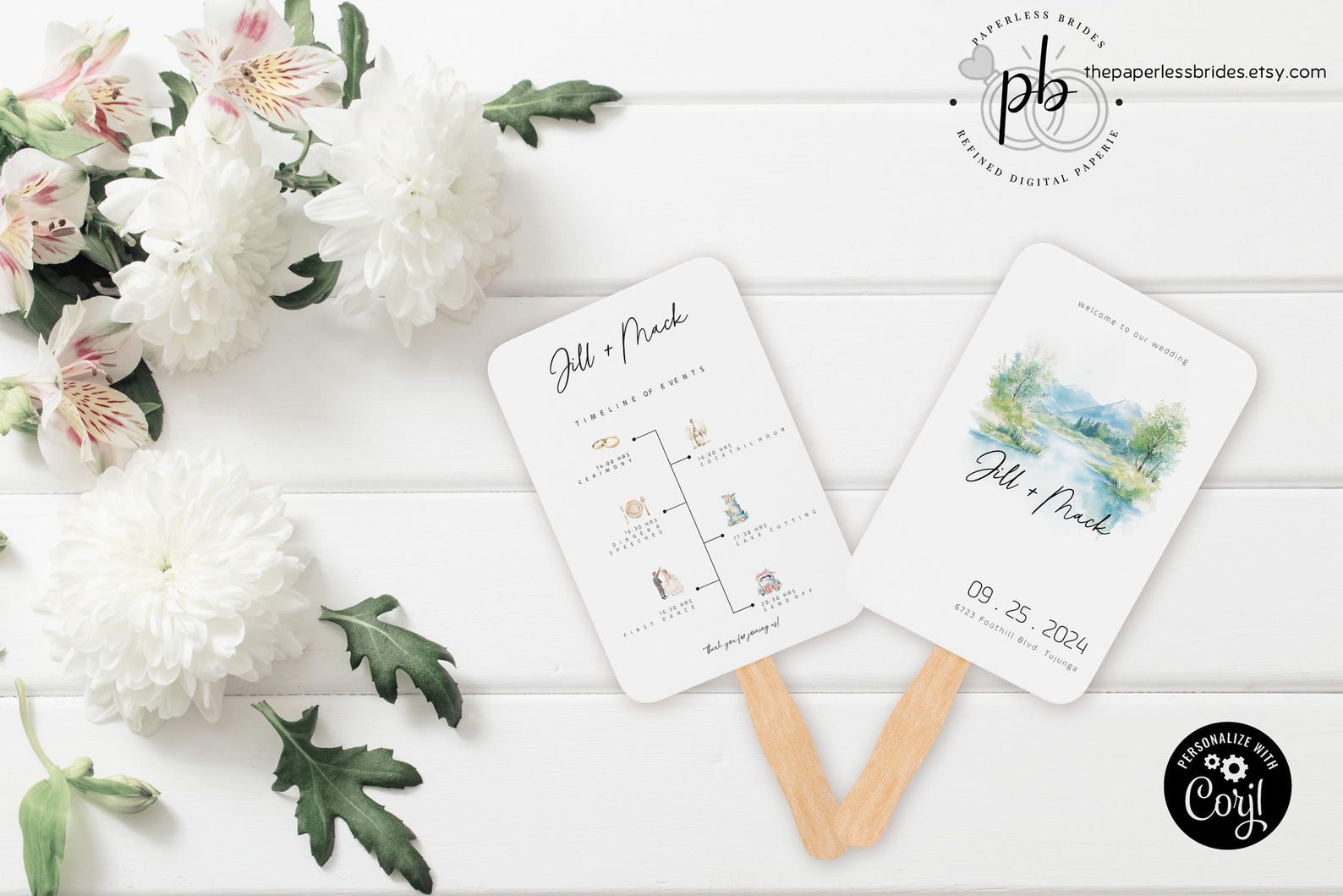 Hand Fan Template, Printable Program Fan, Fans for Guests, Wedding Fan ...