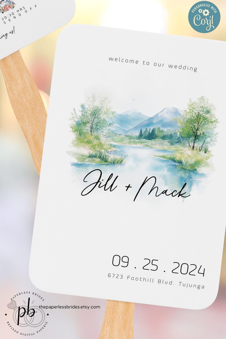 Hand Fan Template, Printable Program Fan, Fans for Guests, Wedding Fan ...