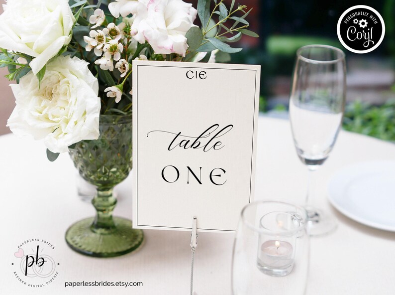 Table Number Template, Digital Download, Table Number Editable ...