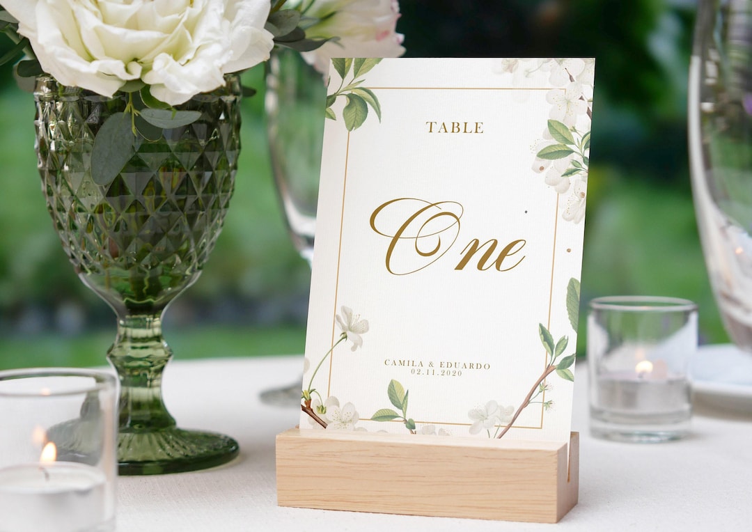 Table Number Template, Digital Download, Table Number Editable, Floral ...