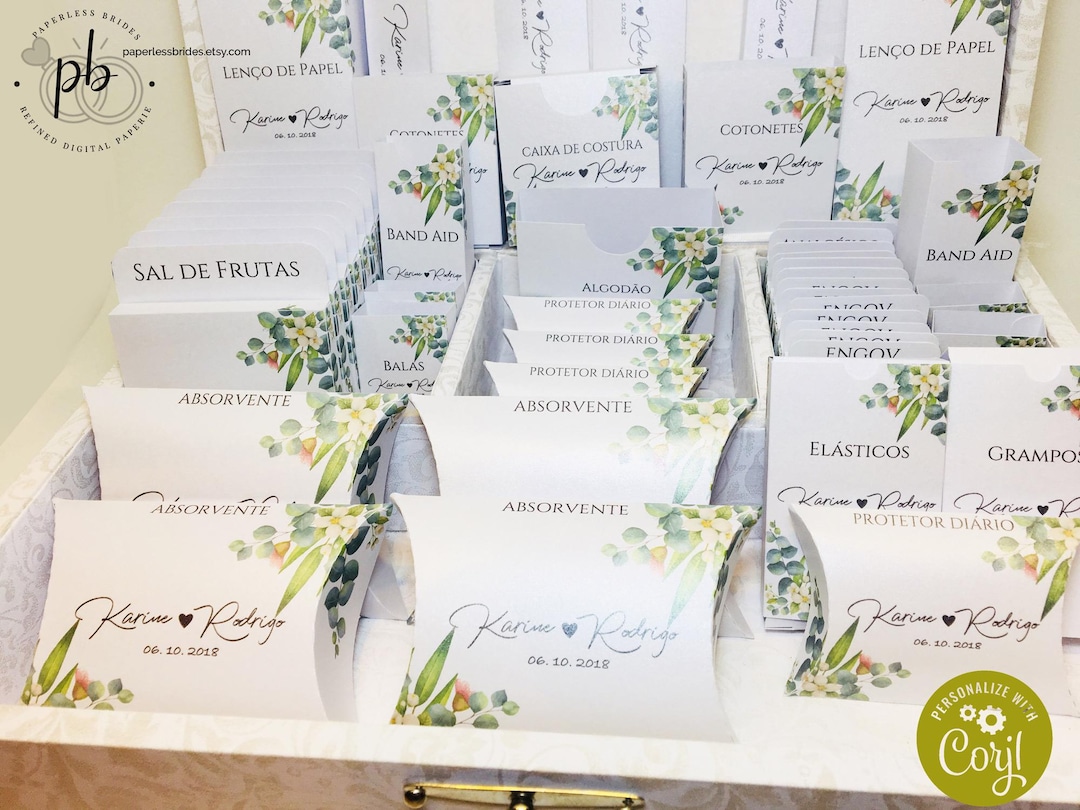 Wedding Bathroom Basket Label Template: Editable Amenities (digital ...