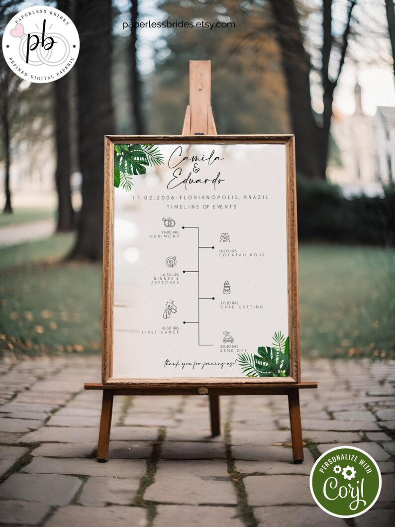 Wedding Timeline Template Wedding Timeline Printable Editable Welcome ...