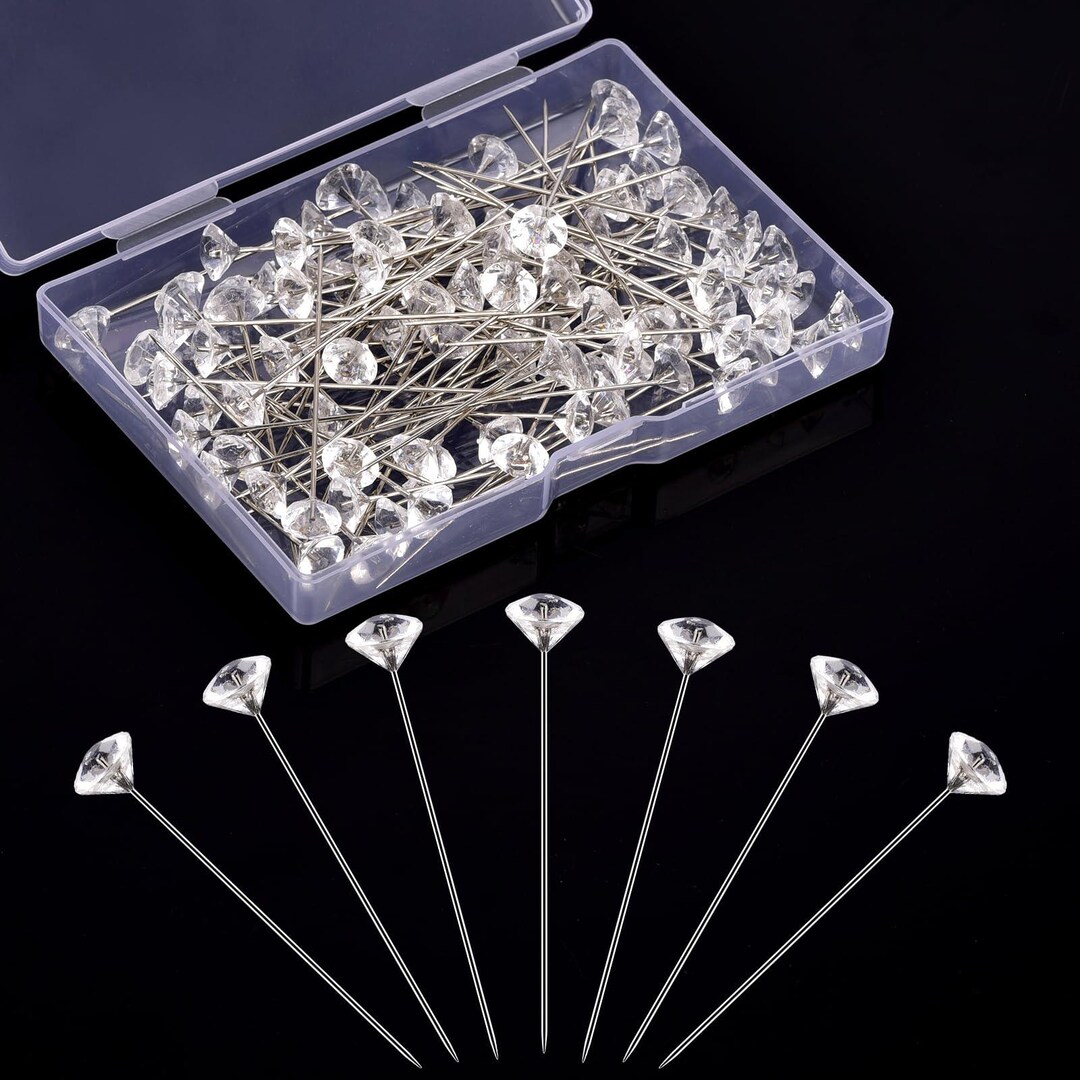 50pcs Diamond Shape Pins Plastic Head Corsage Boutonniere Pins Bouquet ...