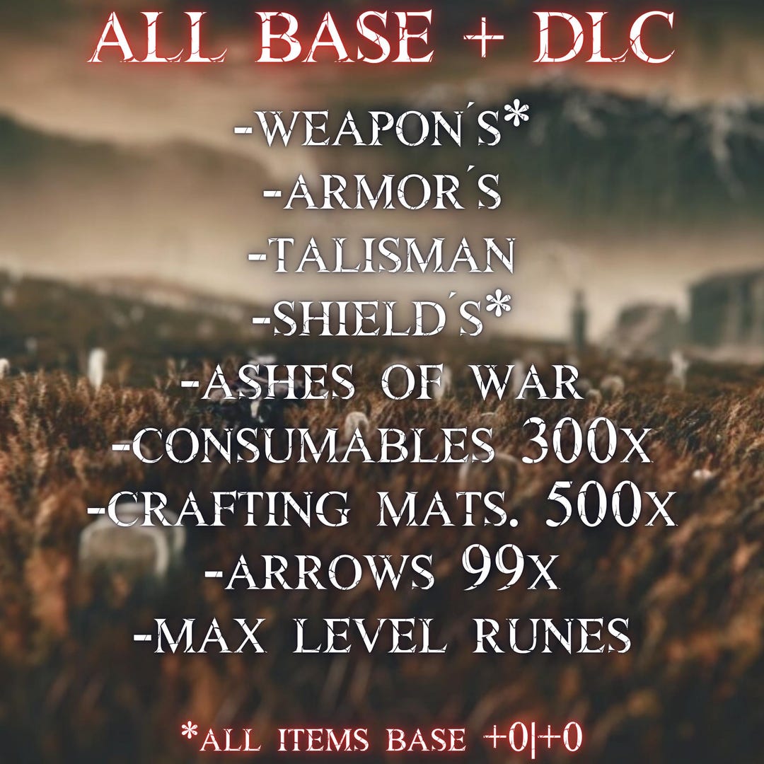 Elden Ring RUNES 100% All DLC BASE Game Items Max Level 713 Runes for ...