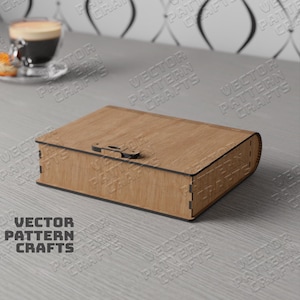 Laser Cut Wooden Book Box Svg File Glowforge Gift Book Box Svg Cricut ...