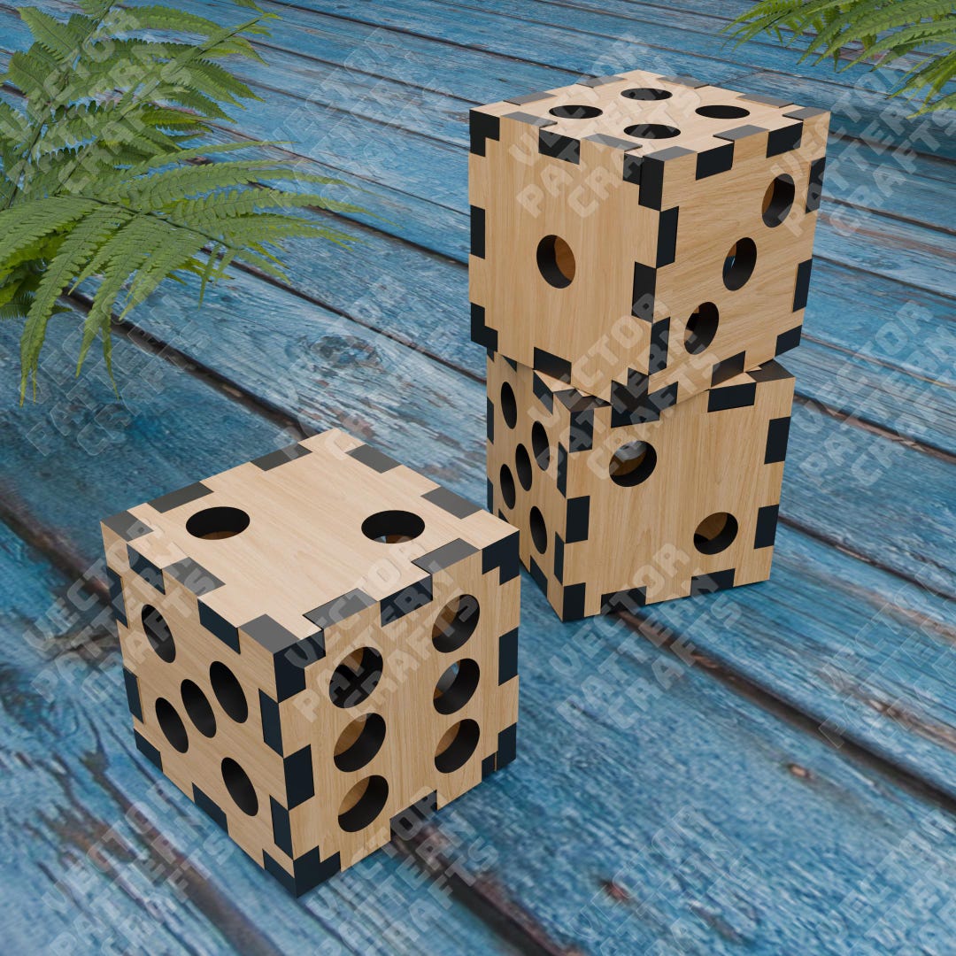 Wooden Playing Dice Laser Cut Svg File Glowforge Dice Game Svg Cricut ...