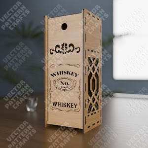 Decorative Whisky Bottle Gift Box Svg Laser Cut File Glowforge Wooden ...