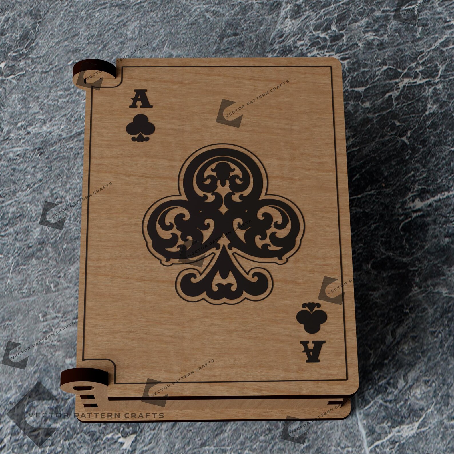 Laser Cut Wooden Playing Cards Box Svg Template Glowforge Poker Cards ...