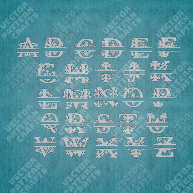 Floral Monogram Alphabet Letters Laser Cut Svg File Glowforge Monogram ...