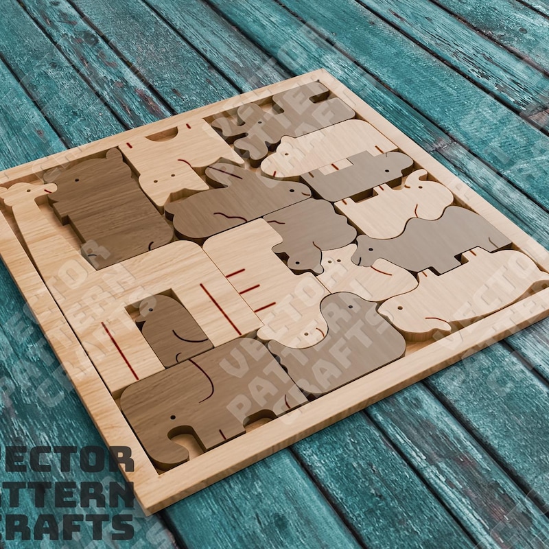 Wooden Animal Puzzle - Etsy