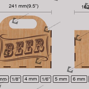 Laser Cut Wooden 6 Pack Beer Caddy Svg Template Glowforge Beer Holder ...