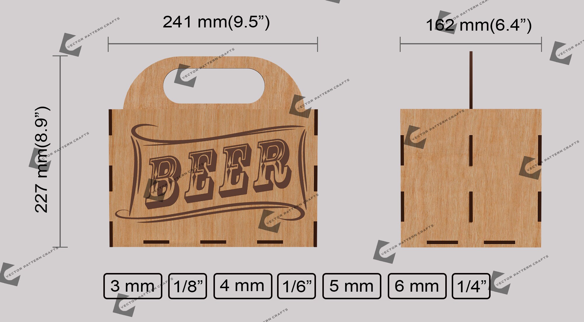 Laser Cut Wooden 6 Pack Beer Caddy Svg Template Glowforge Beer Holder ...