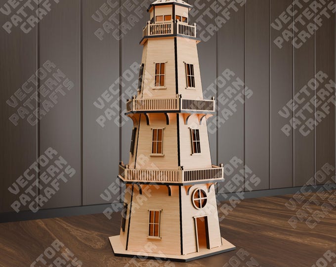 Lighthouse Laser Cut File - Digital Download - SVG - DXF - Lantern, 3D ...