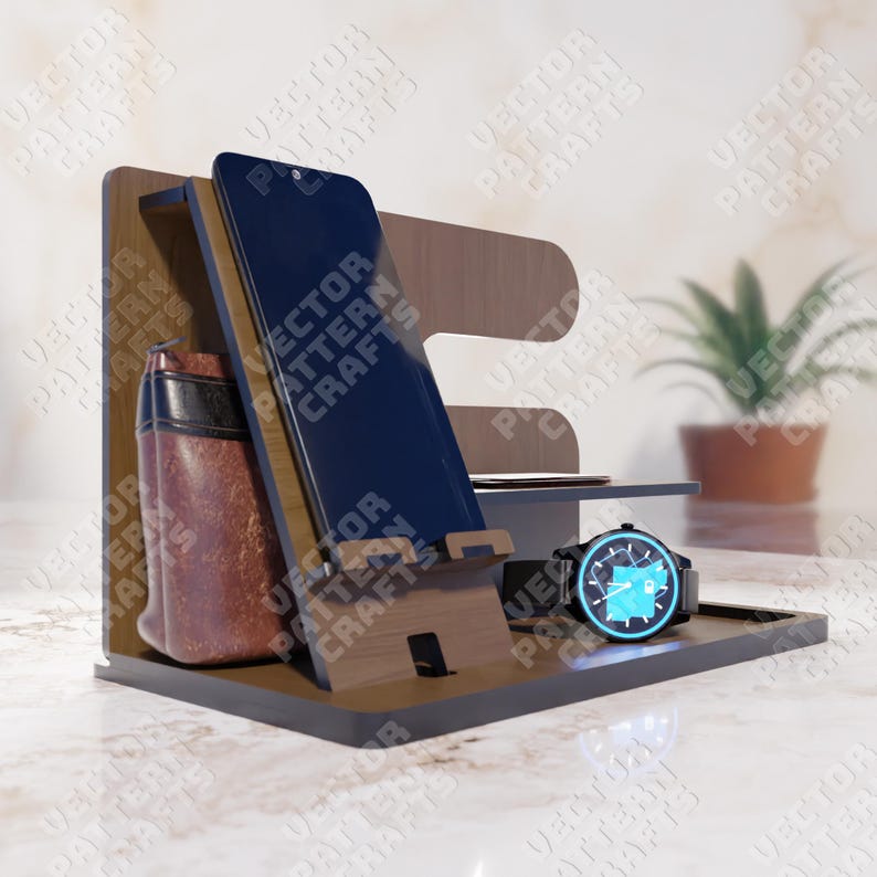 Wooden Dock Station Laser Cut Svg File Glowforge Docking Station Svg ...