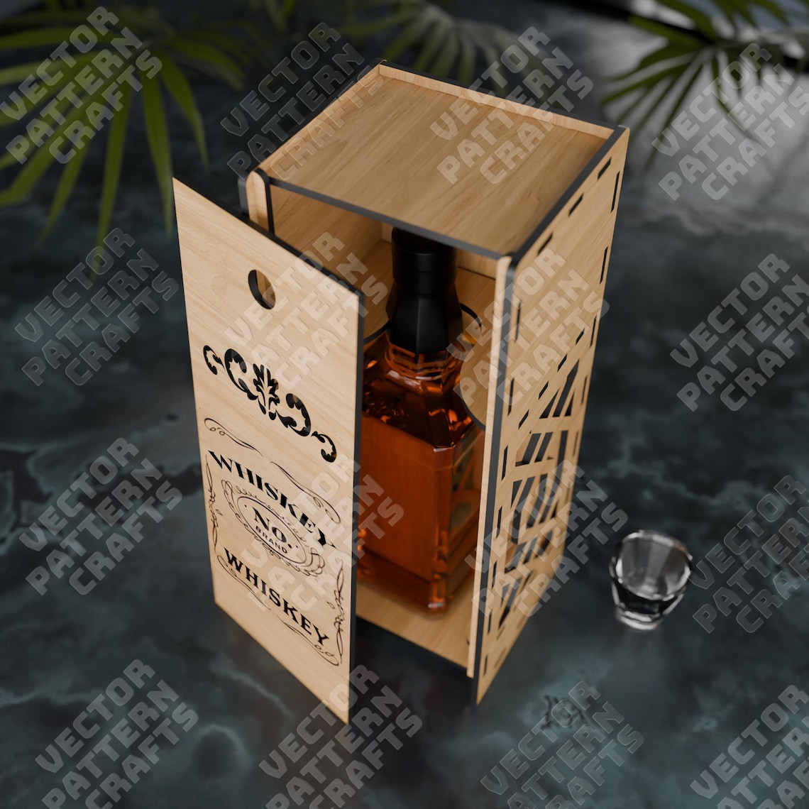 Decorative Whisky Bottle Gift Box Svg Laser Cut File Glowforge Wooden ...
