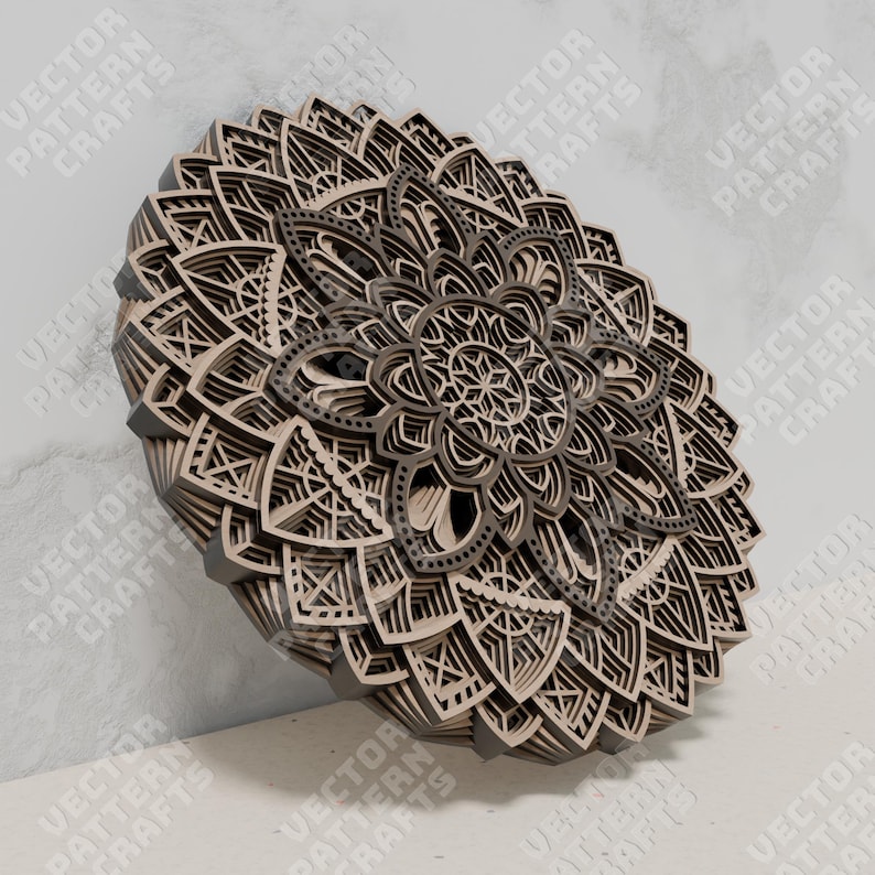 Multilayer Round Mandala Wall Art Laser Cut Svg File Glowforge 3D ...