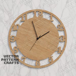 Wooden Wall Clock Numbers Bundle Laser Cut Svg File Glowforge ...