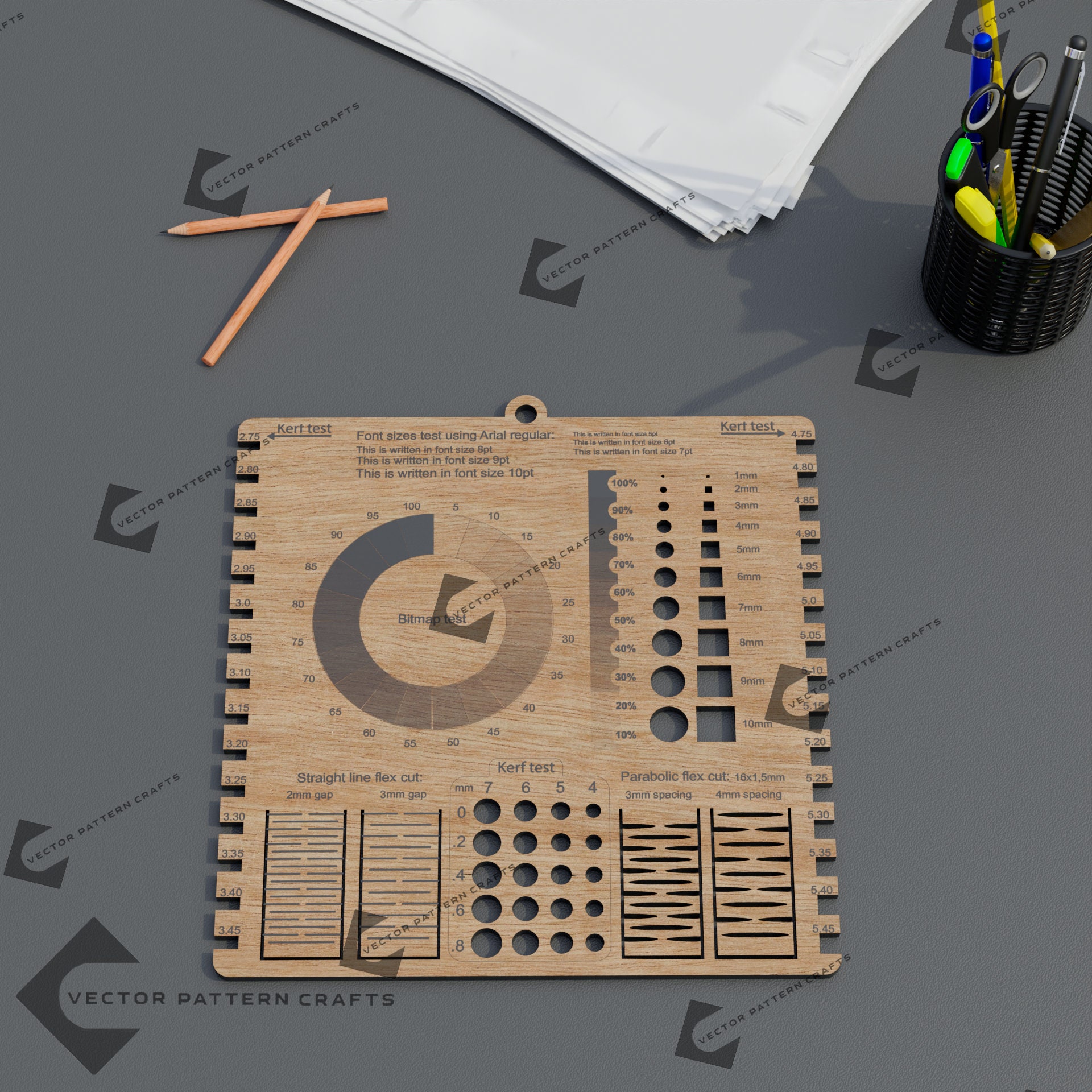 Kerf Test Card SVG Laser Cut Material Thickness Gauge Settings ...