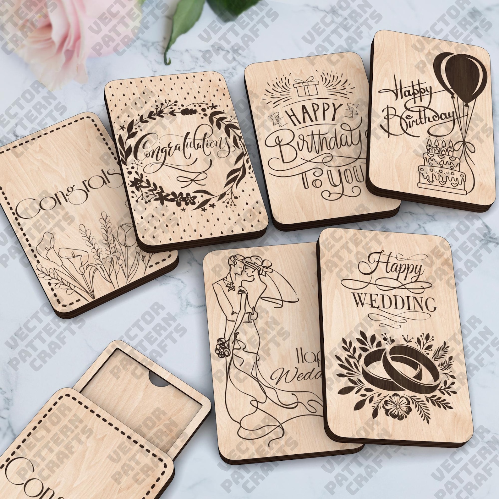 Slider Money Envelope 6 Bundle Laser Cut Svg File Glowforge Wedding ...
