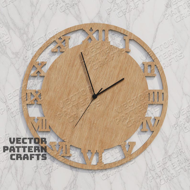 Wooden Wall Clock Numbers Laser Cut File Svg Glowforge Decorative Wall ...