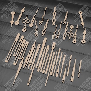 Laser Cut Clock Hands Bundle Svg Template Glowforge Dial Clock Hands ...