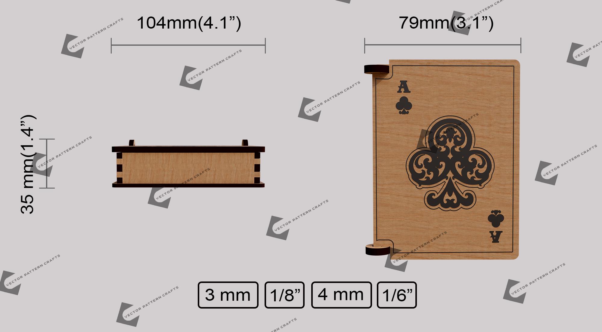 Laser Cut Wooden Playing Cards Box Svg Template Glowforge Poker Cards ...