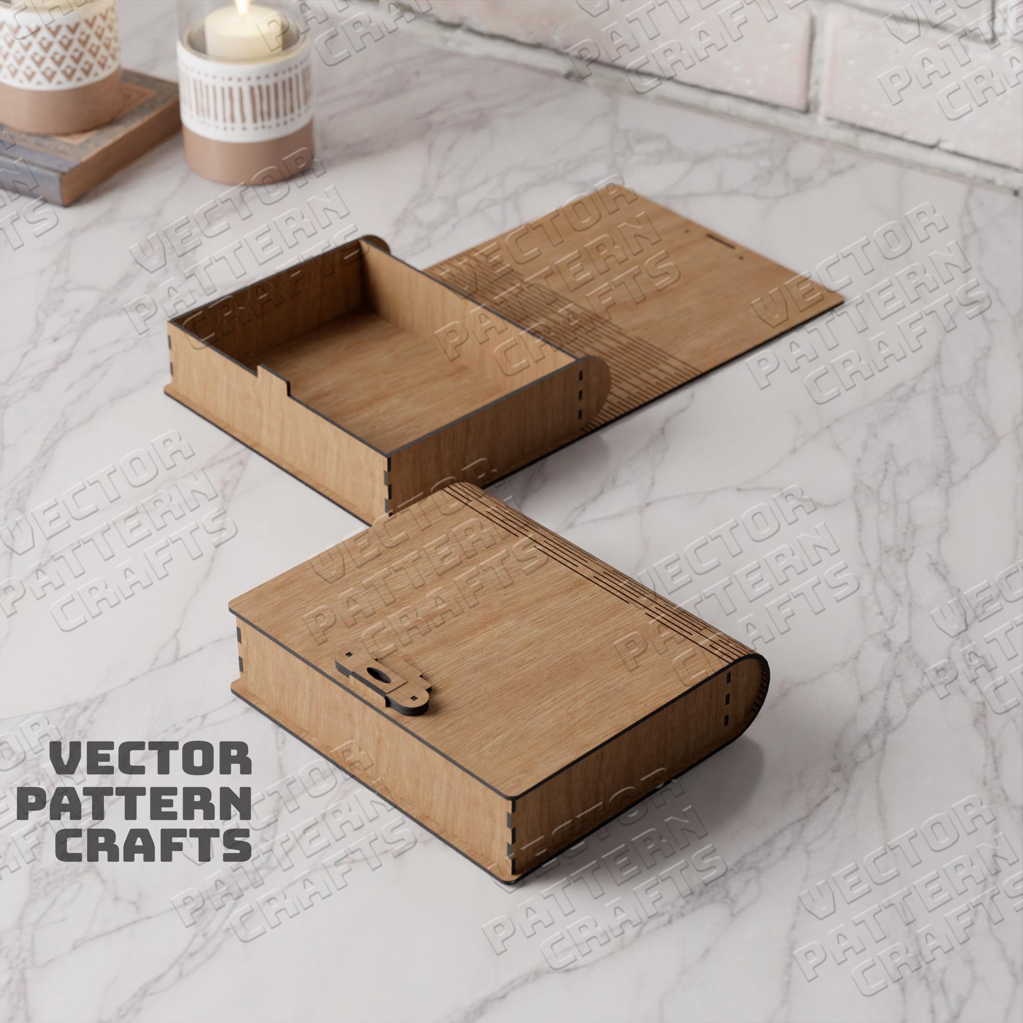 Laser Cut Wooden Book Box Svg File Glowforge Gift Book Box Svg Cricut ...