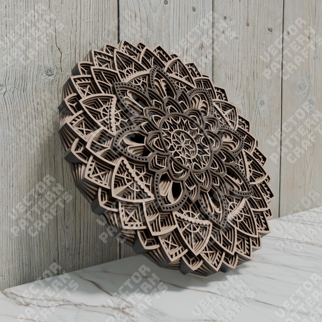 Multilayer Round Mandala Wall Art Laser Cut Svg File Glowforge 3D ...