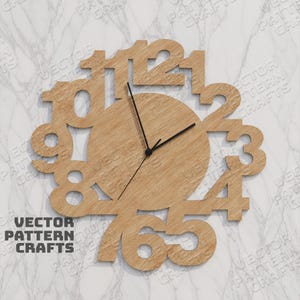Wooden Wall Clock Numbers Bundle Laser Cut Svg File Glowforge ...